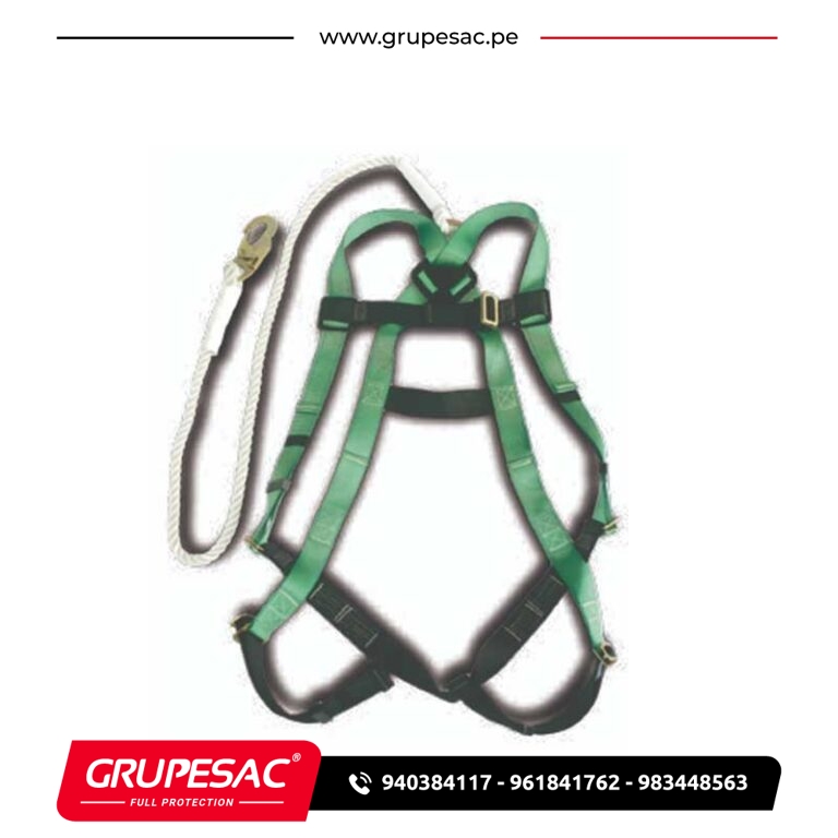 Arnés Nv Full Body 1 Anillo D Con Línea De Vida Cabo De Nylon Spro ...